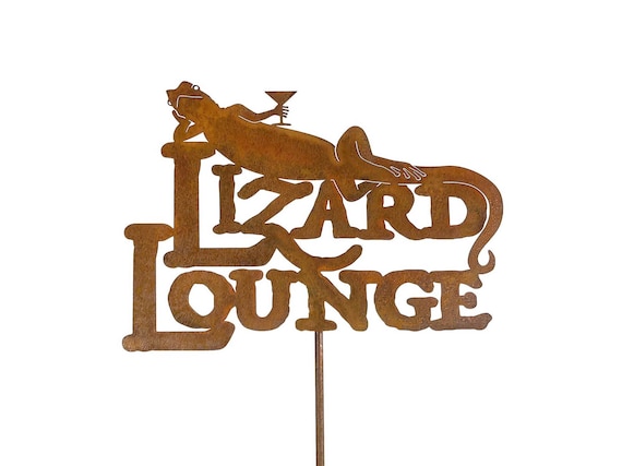 Lizard Lounge Garden Stick Sign Yard Art Free Shipping in US - Etsy