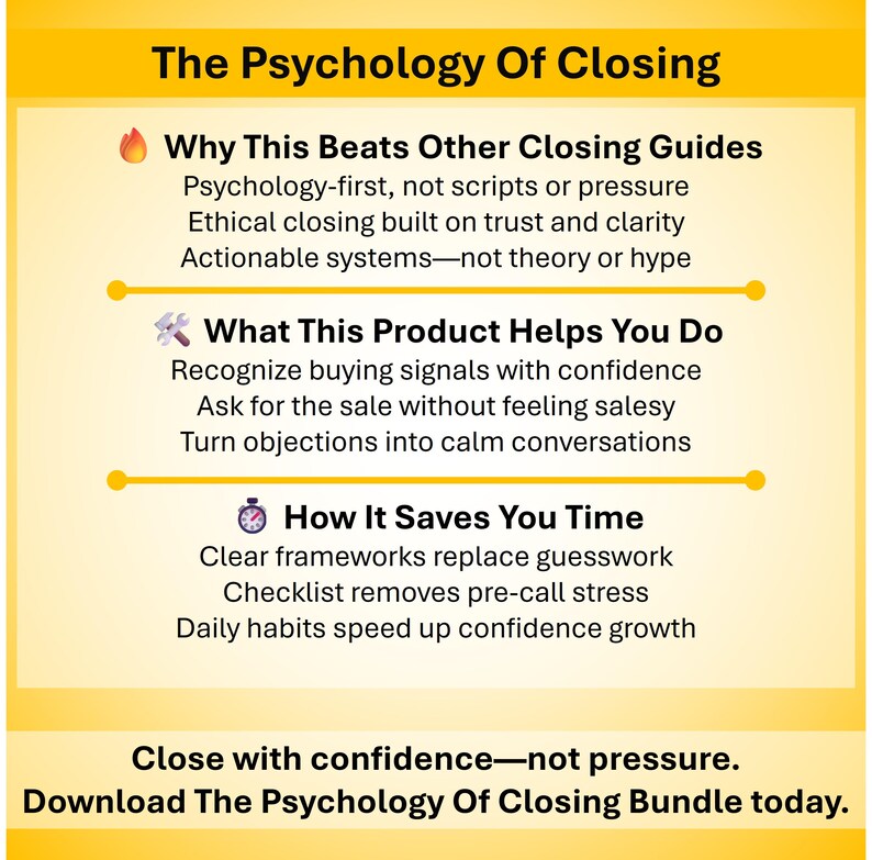 The Psychology of Closing Ebook and Checklist for Ethical Selling ...