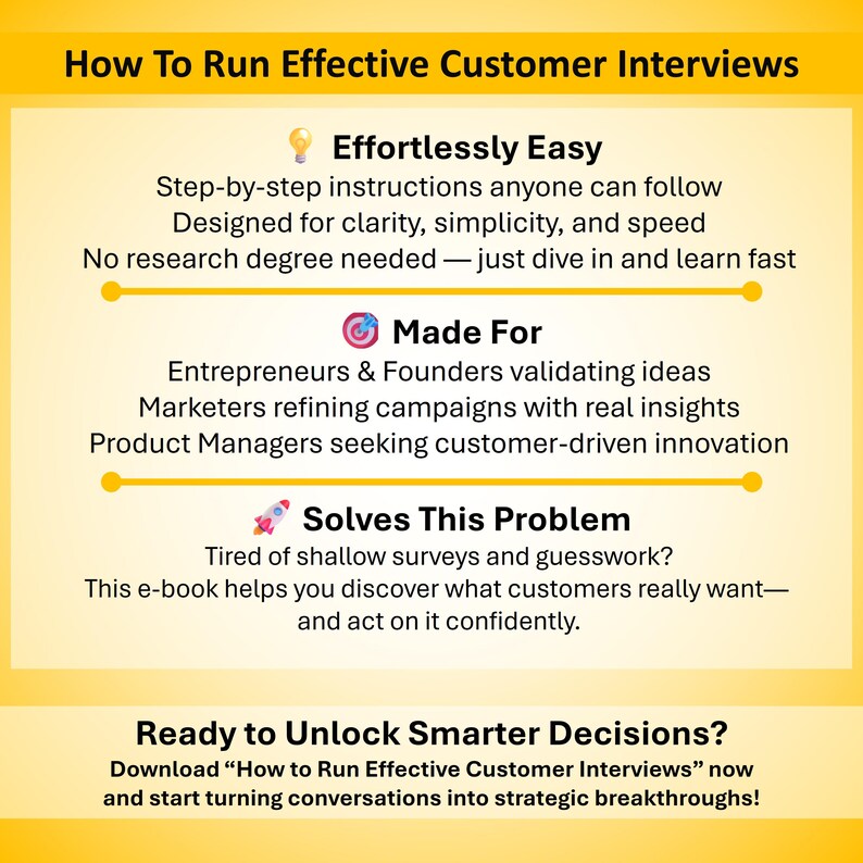 How to Run Effective Customer Interviews E-book and Checklist – hands ...