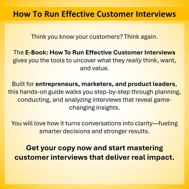 How to Run Effective Customer Interviews E-book and Checklist – hands ...