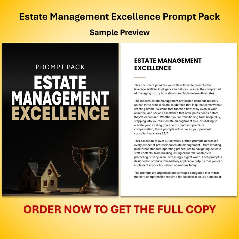 Estate Management AI Prompts: Luxury Home Operations (PDF Pack, 35 ...