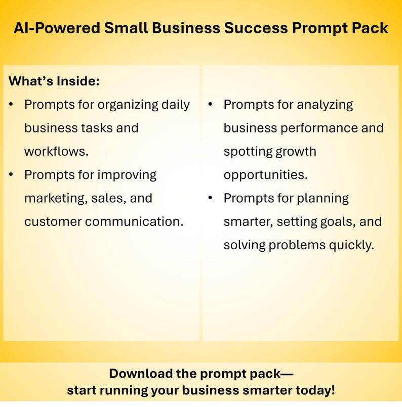 Ai-powered Small Business Success Prompt Pack – 34-page Guide to Boost ...