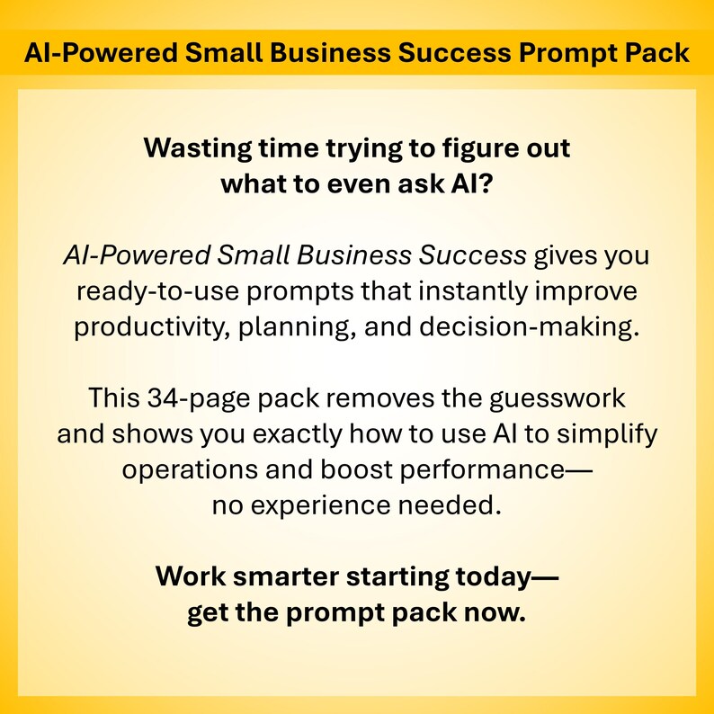 Ai-powered Small Business Success Prompt Pack – 34-page Guide to Boost ...