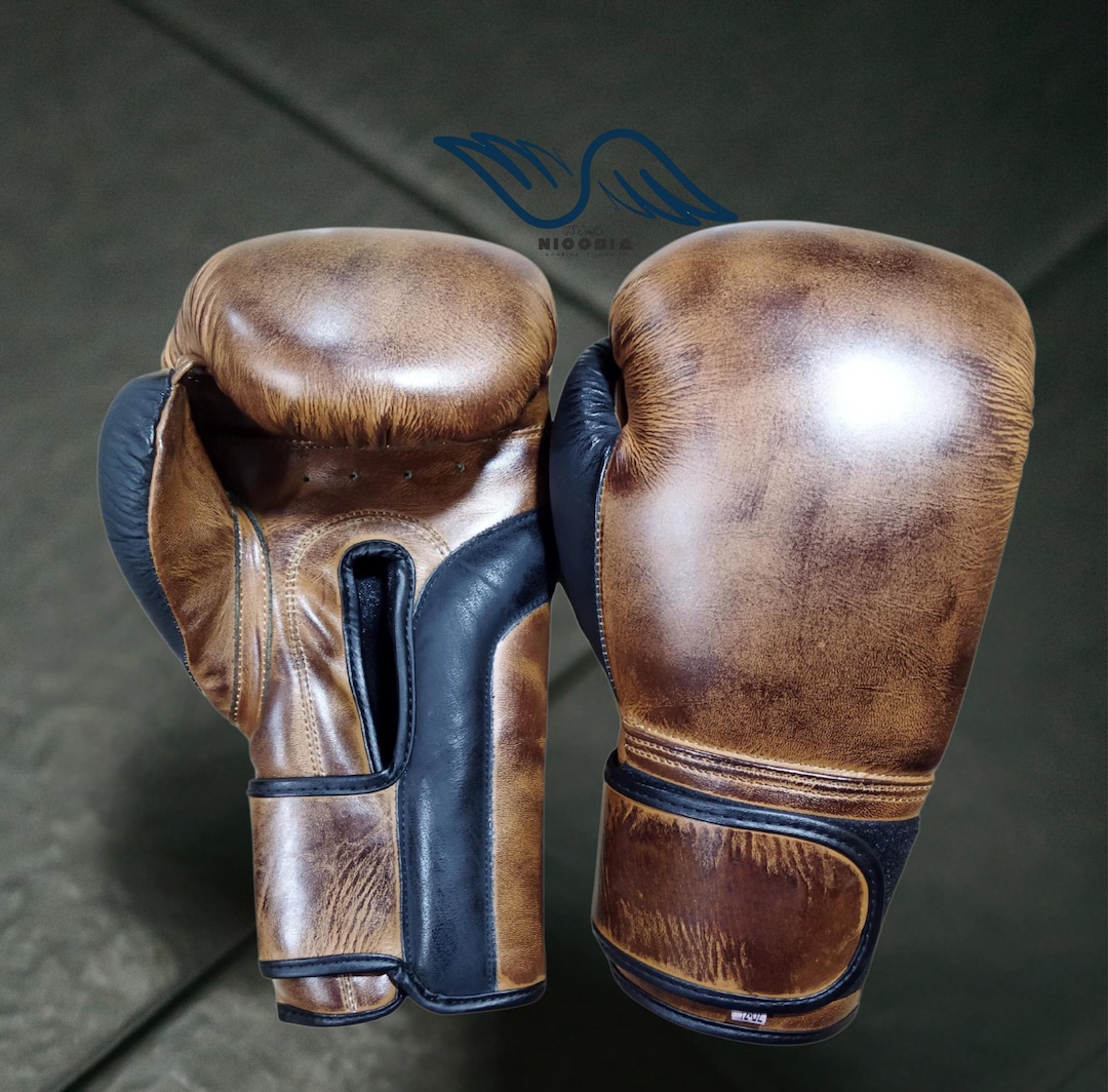 Leather Vintage Boxing Gloves for Kickboxing, Heavy Boxing Gloves, MMA ...