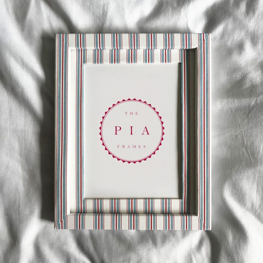 Blue & Red Stripe Picture Frame: Hand-wrapped British Decor - Etsy UK