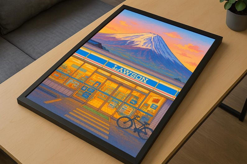 Mount Fuji Lawson Poster, Japan Convenience Store Print, Japan Mt. Fuji ...