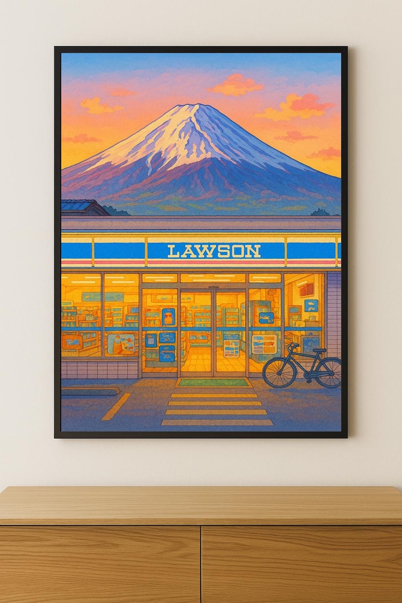 Mount Fuji Lawson Poster, Japan Convenience Store Print, Japan Mt. Fuji ...