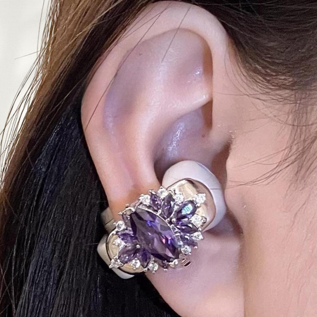 Ultra Open Wireless Earbuds Charm Purple, Earbud Jewelry Clip On ...