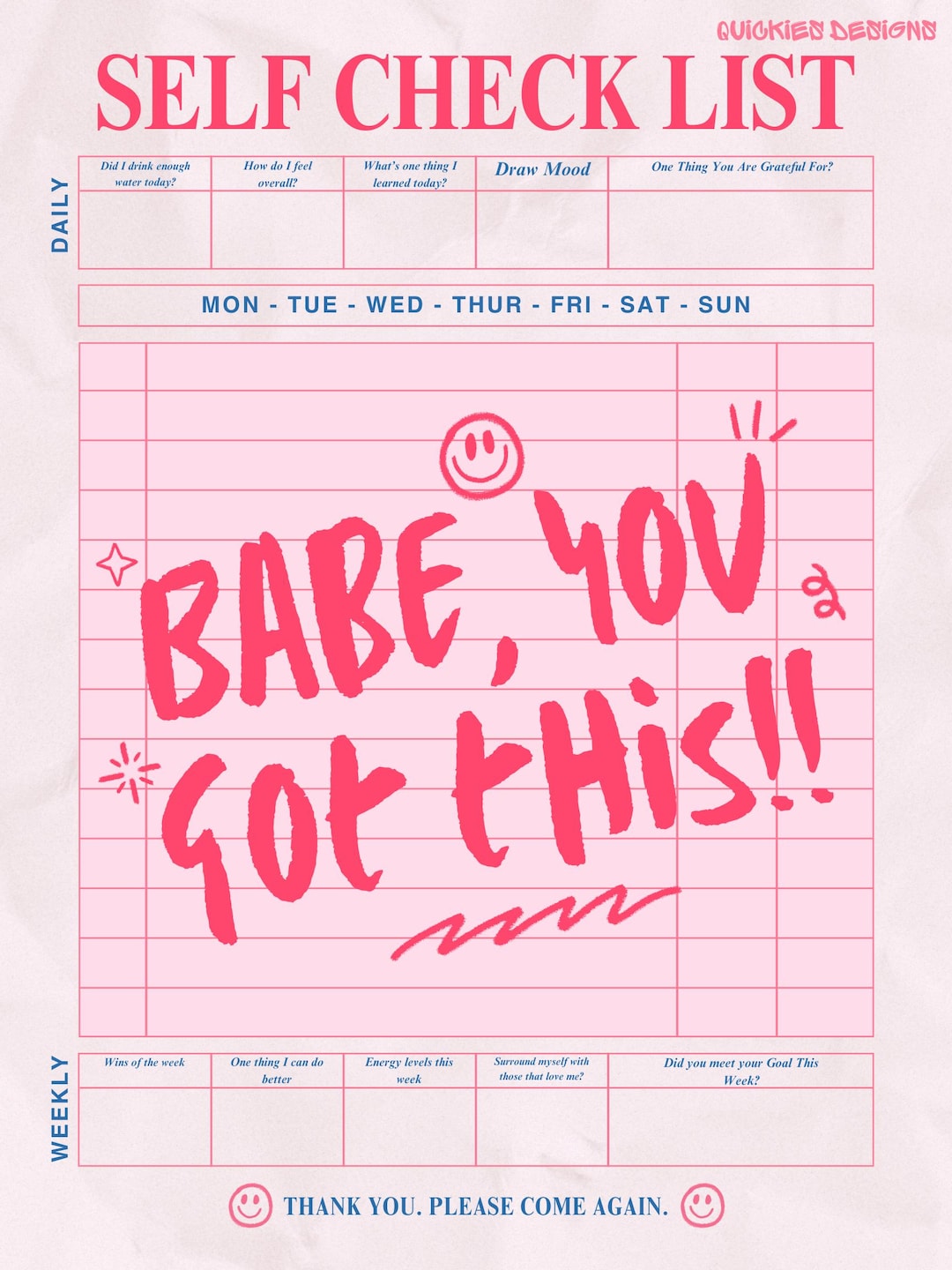 Self Check List - Etsy