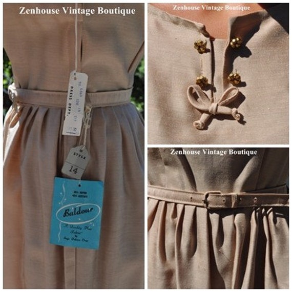 1950's Vintage Day Rayon Dress - Gem