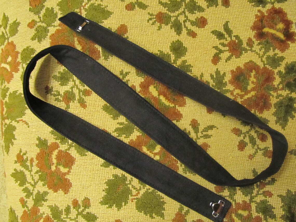 Belt Black Cotton Duck Cloth With Silver Two Piece Buckle - Etsy