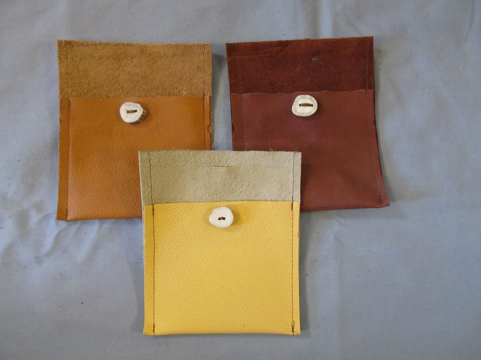 Leather Wallet/coin Purse - Antler Button Closure - 4.5" Wide by 3.75 ...
