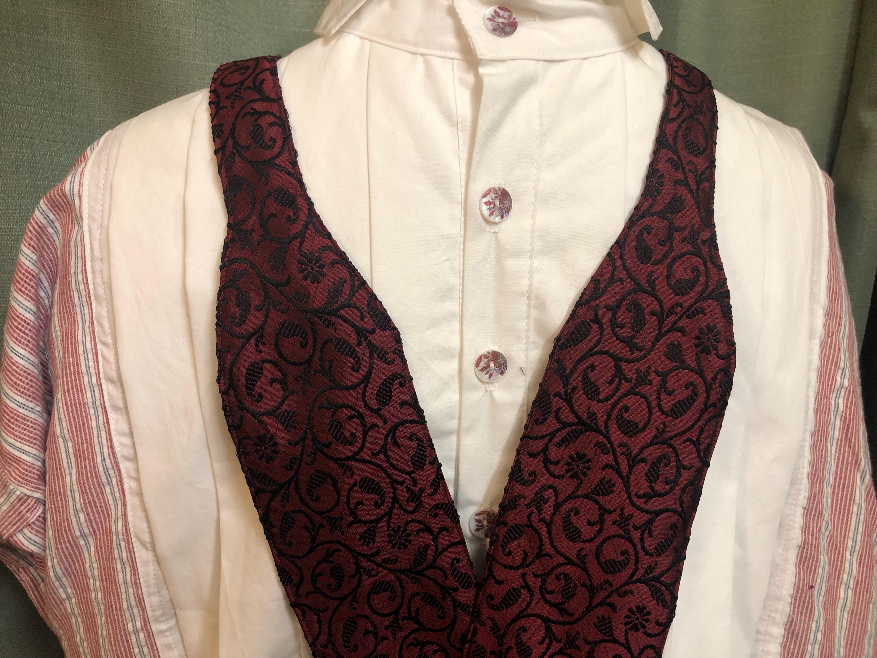 Ascot or Stock Style Cravat - Burgundy and Black Tapestry Necktie ...