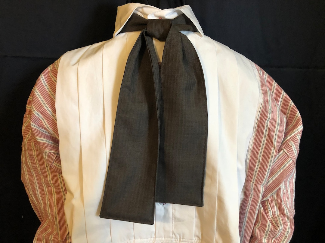 Ascot or Stock Style Cravat - Gray/brown Wool Necktie - Civil War Era ...
