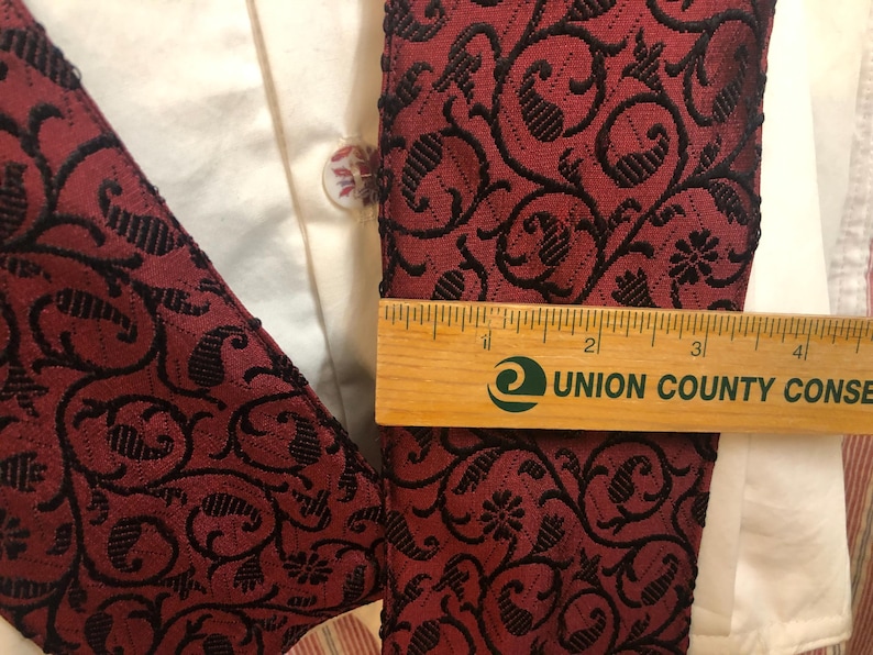 Ascot or Stock Style Cravat - Burgundy and Black Tapestry Necktie ...
