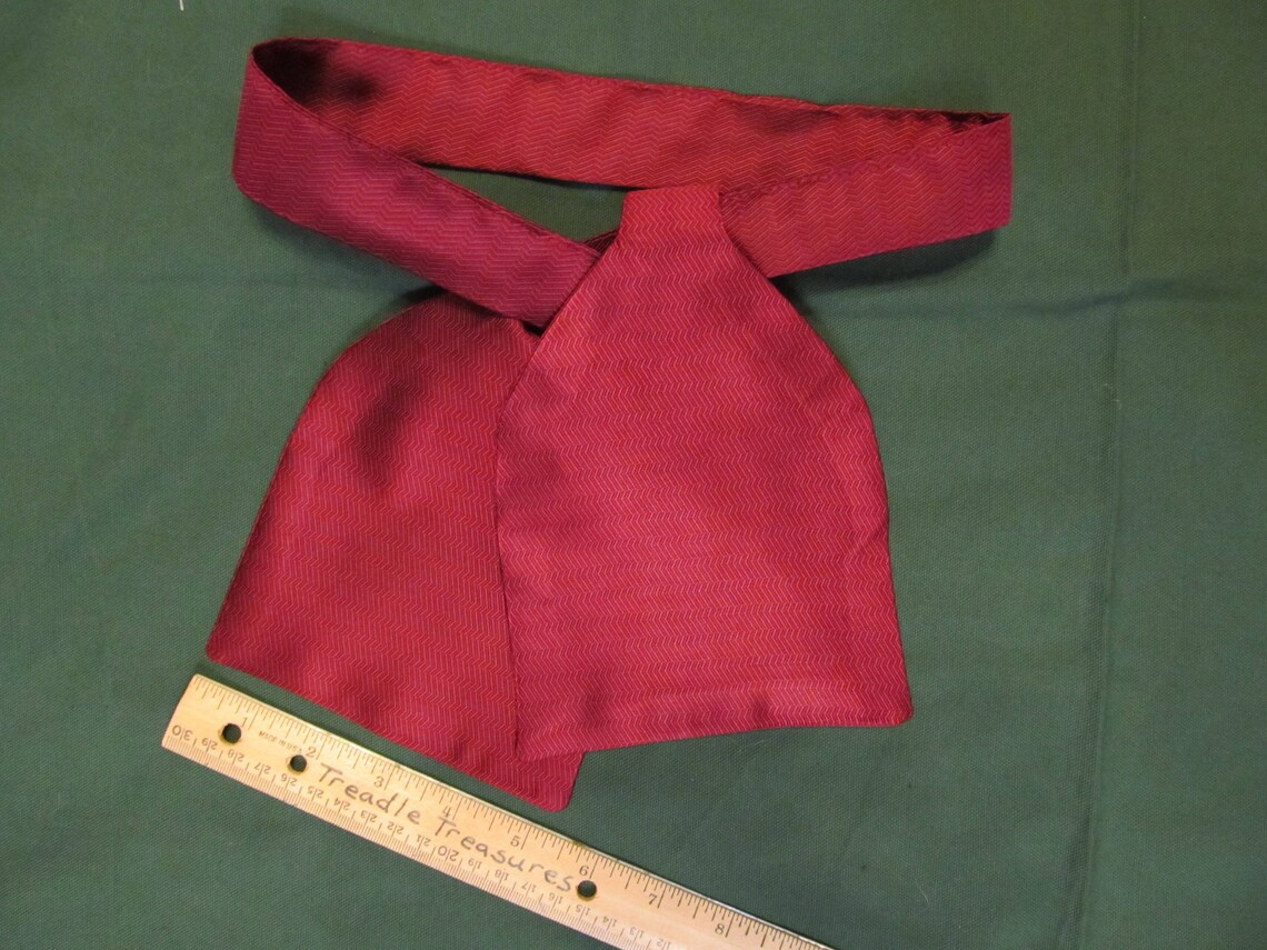 Windsor Style Cravat - Burgundy Silk Necktie - for Civil War Era ...