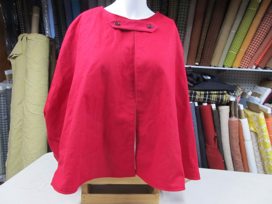 Pelerine - Lined Shoulder Cape - 100% Cotton Fabrics - Chamois Flannel ...