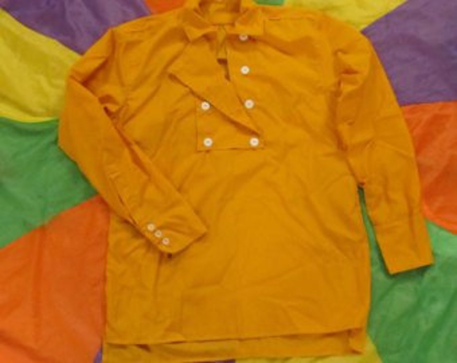 Woman's Monkees Style Large 8 Button Bib Front Shirt - Red, Blue or ...