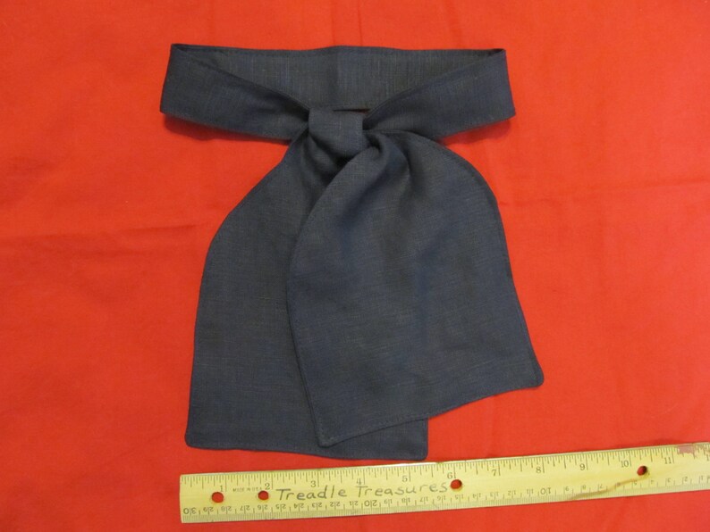 Windsor Style Cravat - Navy Blue Linen Necktie -civil War Era ...
