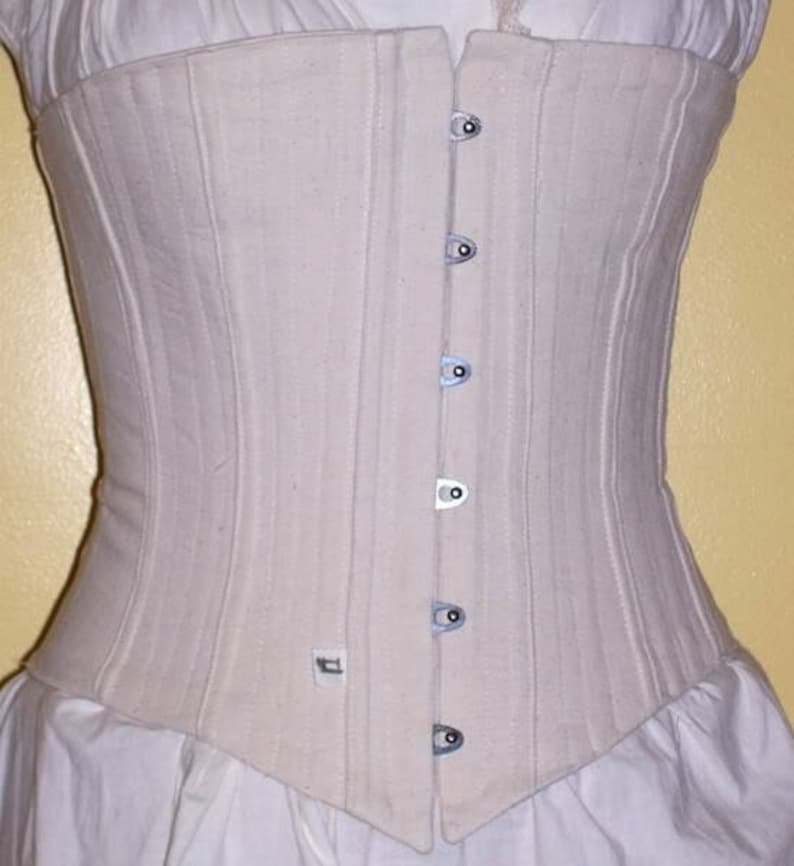 Coutil Corset With Busk and Grommets Mid Bust 16 Flat - Etsy