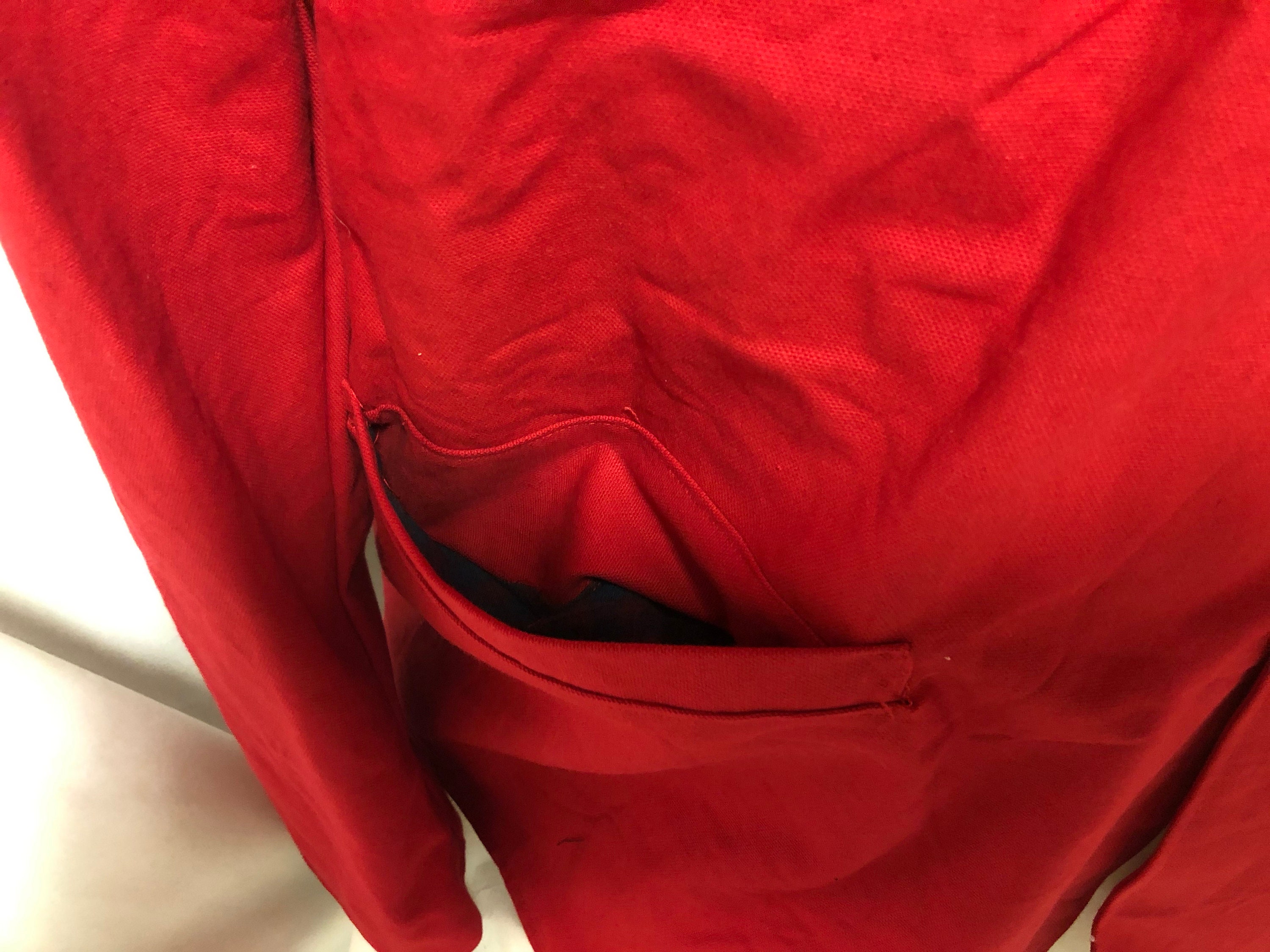 Sz. 40 Sack Jacket, Red Canvas Cotton Lined W/ Cotton Homespun, 3 ...