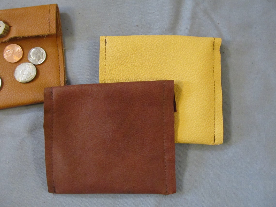 Leather Wallet/coin Purse Antler Button Closure 4.5 - Etsy