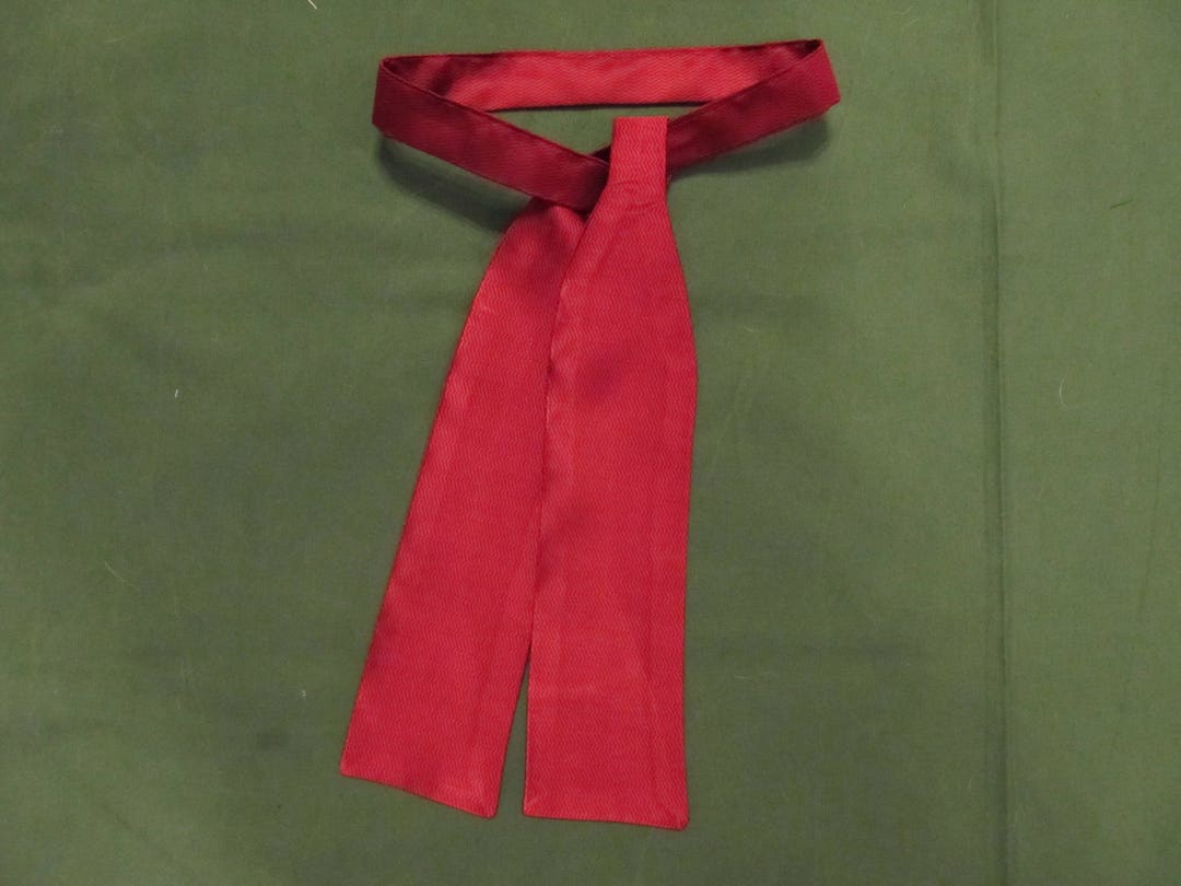 Ascot or Stock Style Cravat - Burgundy Silk Necktie - for Civil War Era ...