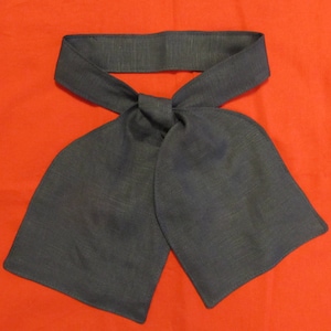 Windsor Style Cravat - Navy Blue Linen Necktie -civil War Era ...
