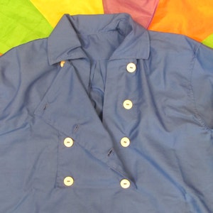 Woman's Monkees Style Large 8 Button Bib Front Shirt - Red, Blue or ...