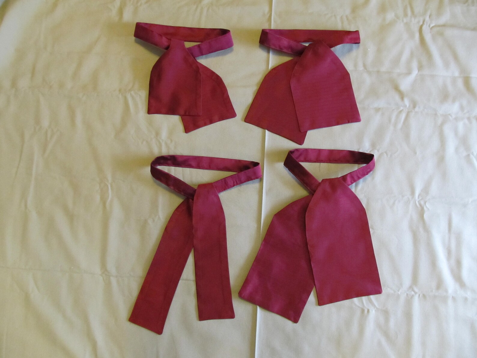 Windsor Style Cravat - Burgundy Silk Necktie - for Civil War Era ...