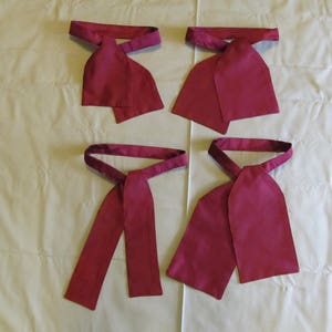 Windsor Style Cravat - Burgundy Silk Necktie - for Civil War Era ...