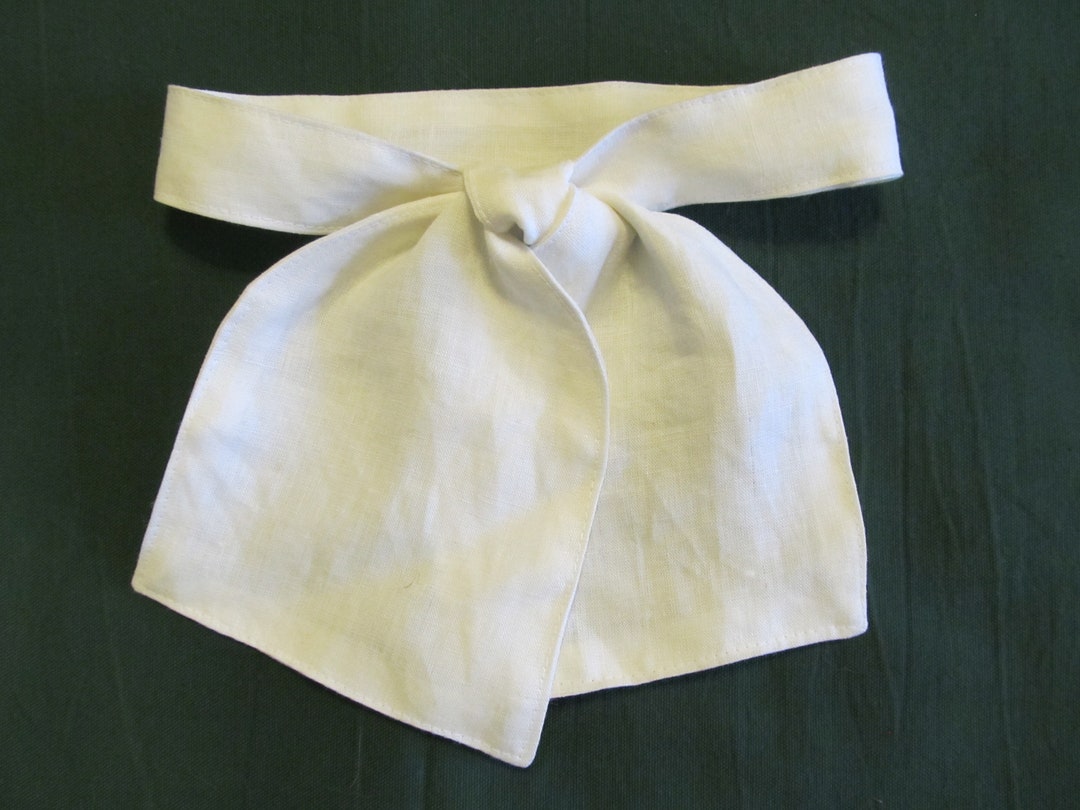 Windsor Style Cravat - White Linen Necktie - for Civil War Era ...