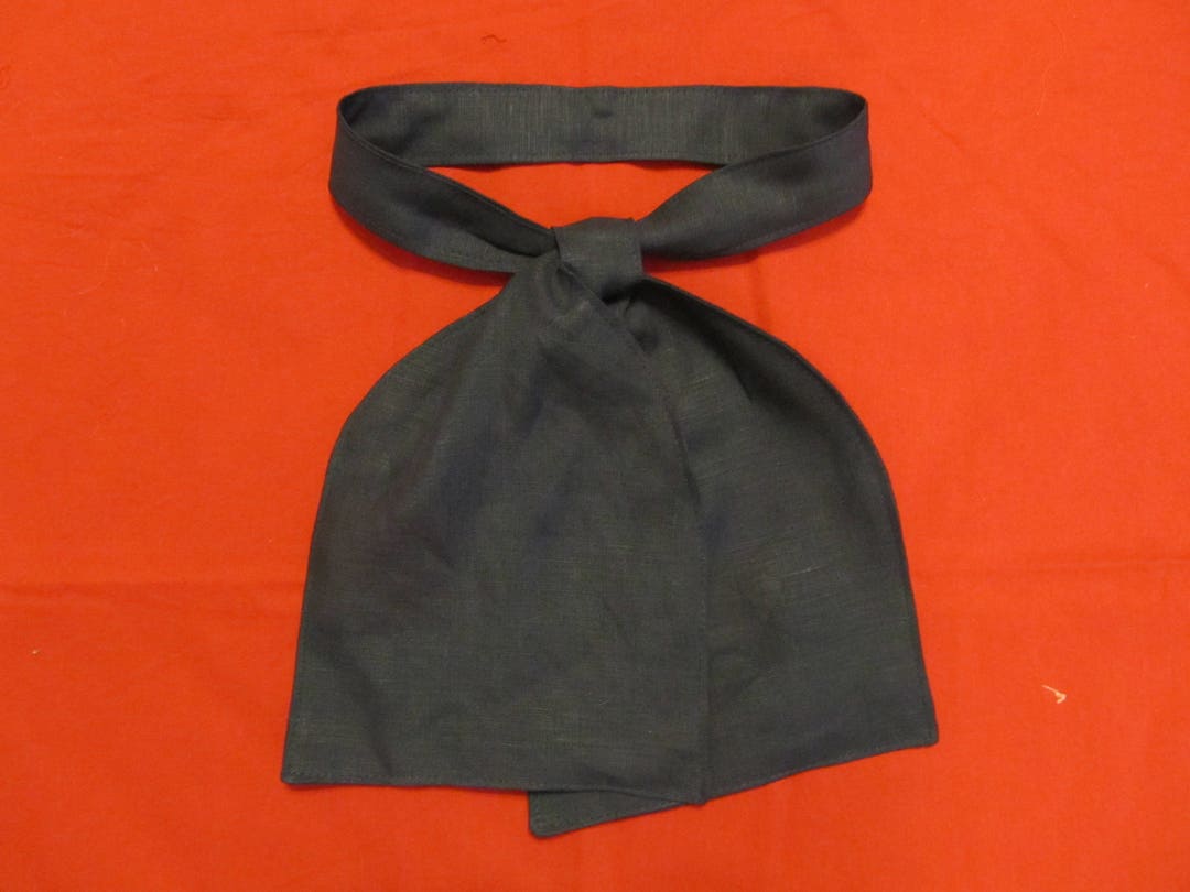 De Joinville Style Cravat - Navy Blue Linen Necktie -civil War ...