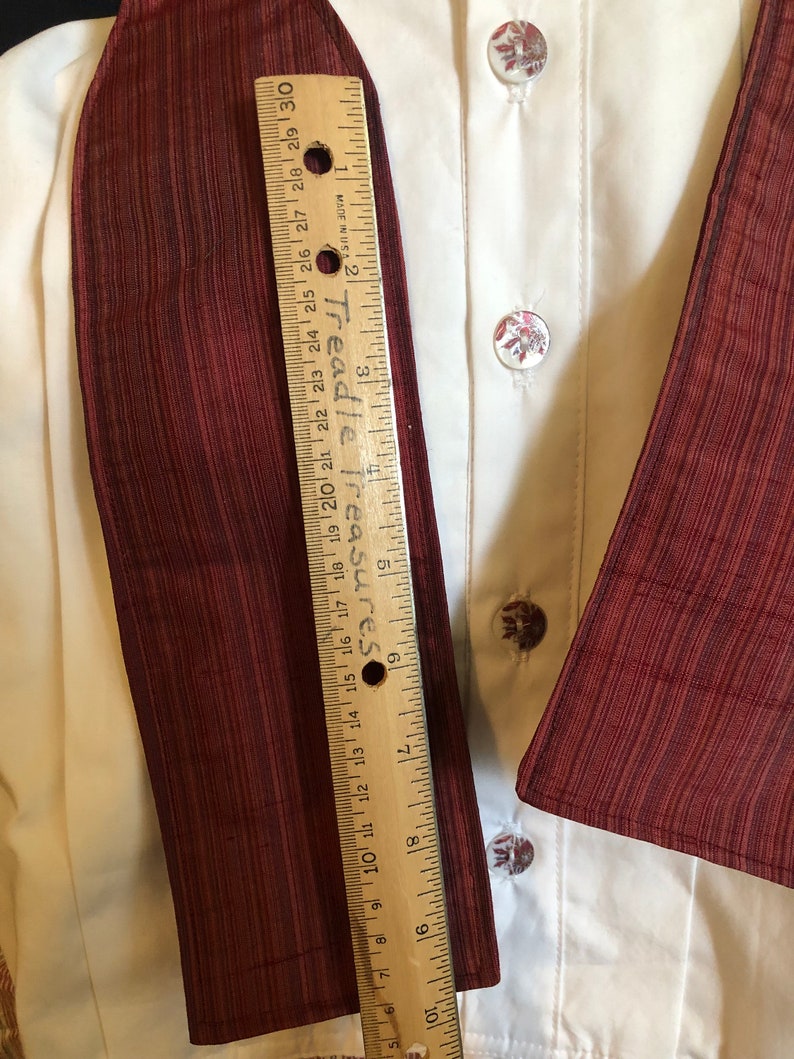 Ascot or Stock Style Cravat - Red Stripe Silk Necktie - Civil War Era ...