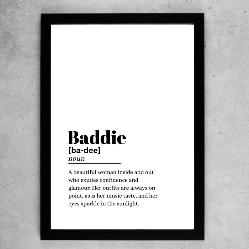 Baddie Dictionary Definition Printable Wall Art | Stylish Aesthetic ...