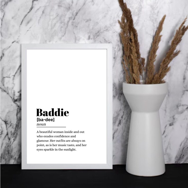 Baddie Dictionary Definition Printable Wall Art | Stylish Aesthetic ...