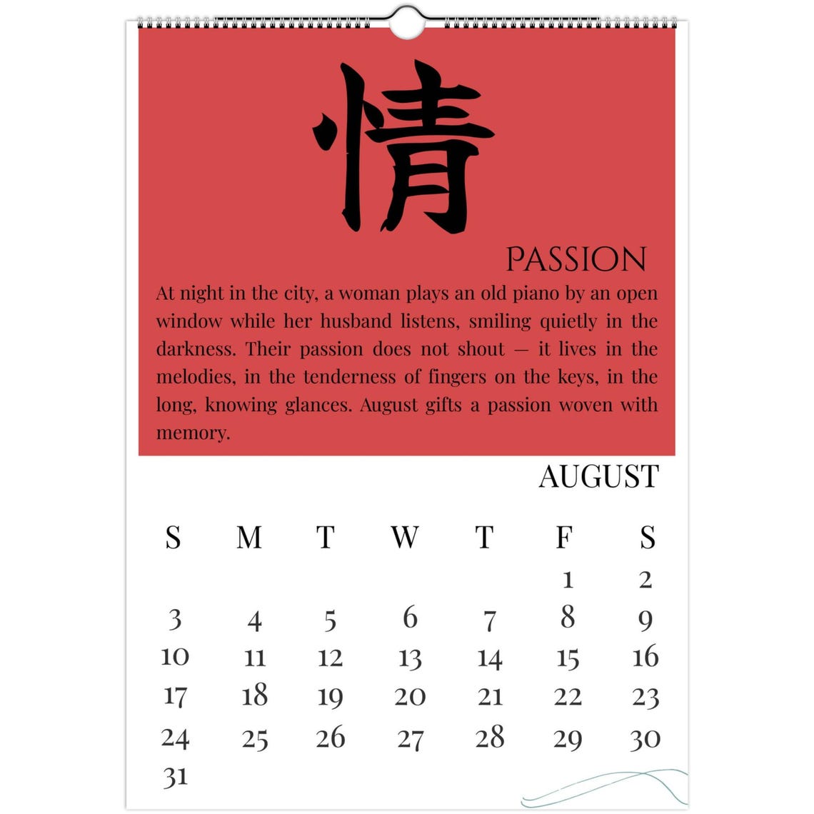 2025 Wall Calendar A4 A3 – Japanese Kanji Art Calendar With Emotions ...