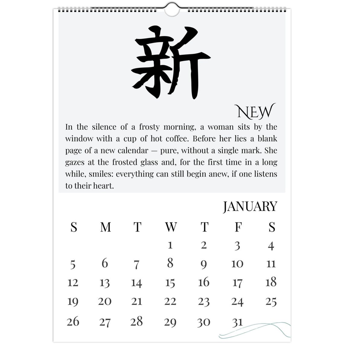 2025 Wall Calendar A4 A3 – Japanese Kanji Art Calendar With Emotions ...