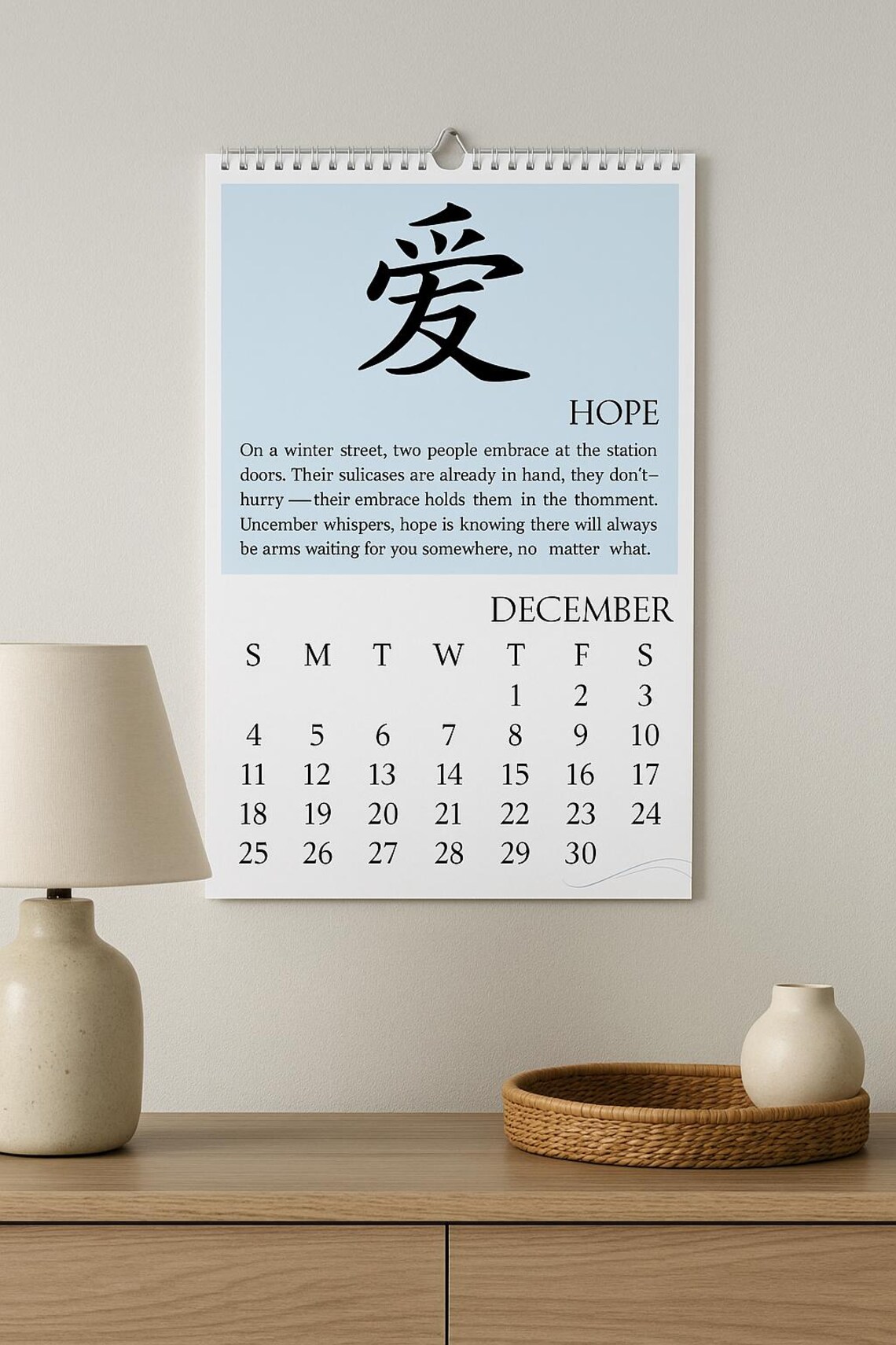 2025 Wall Calendar A4 A3 – Japanese Kanji Art Calendar With Emotions ...