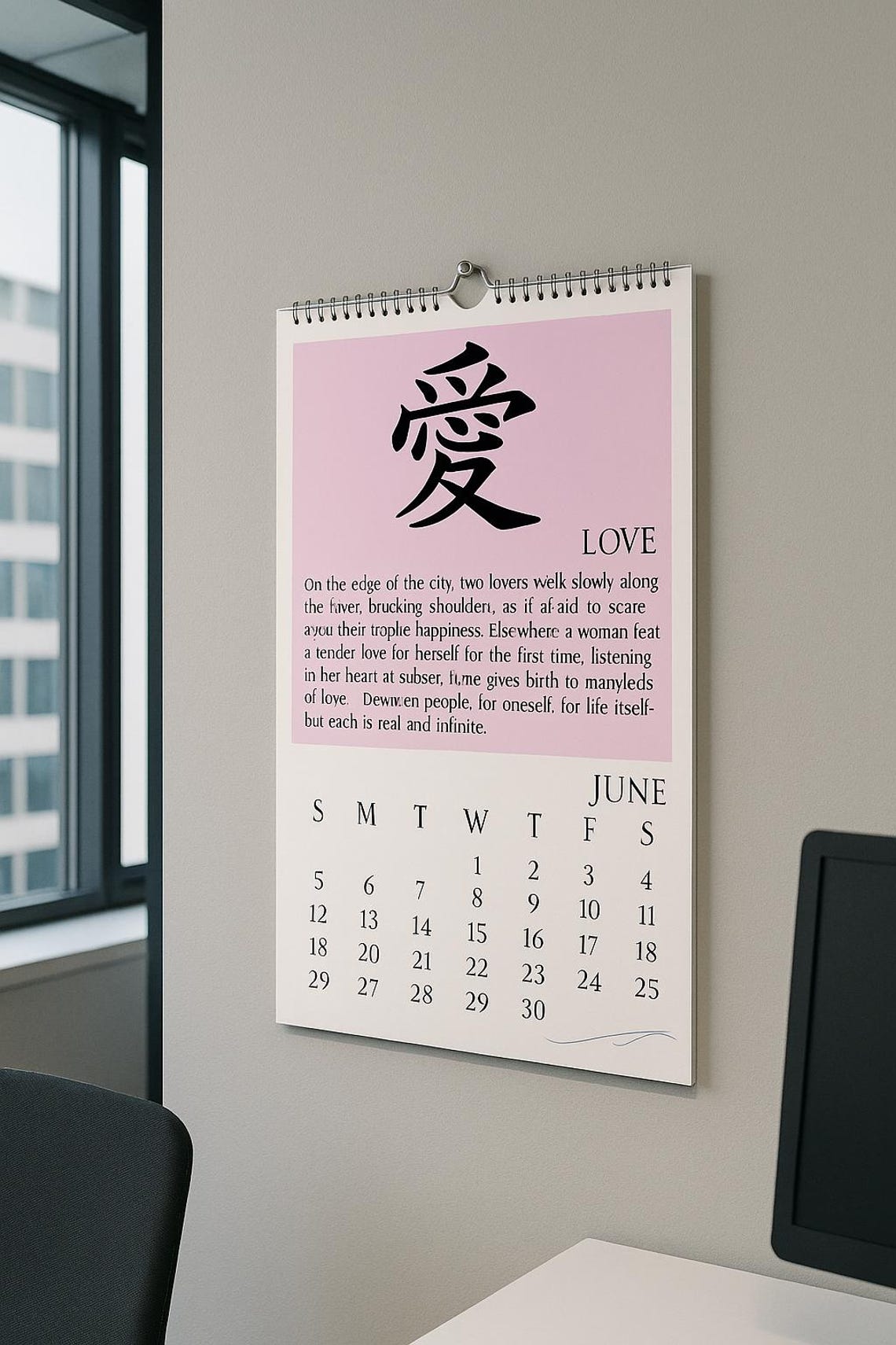 2025 Wall Calendar A4 A3 – Japanese Kanji Art Calendar With Emotions ...