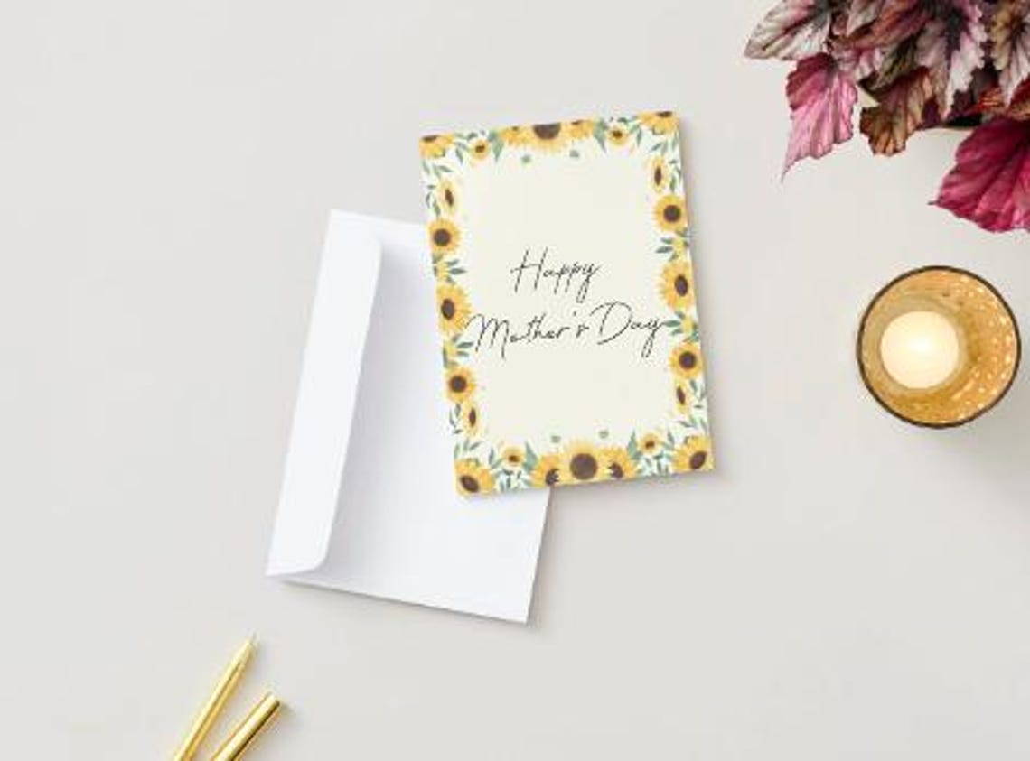 Sunflower Mother's Day Card: Printable Floral Design (digital Download ...