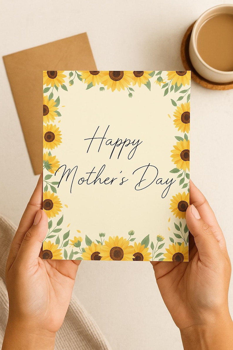 Sunflower Mother's Day Card: Printable Floral Design (digital Download ...