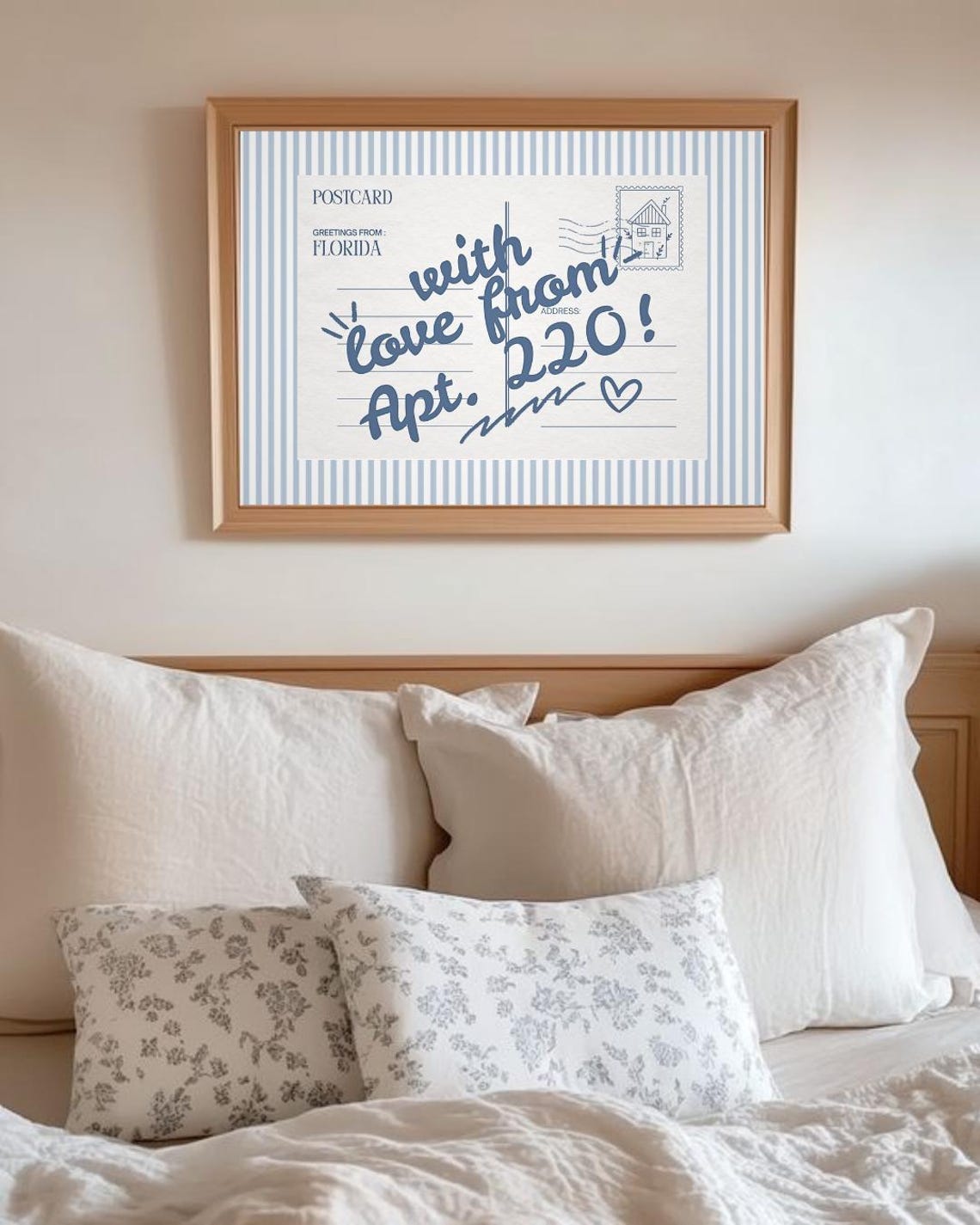 Custom Blue Roommate Postcard Wall Art | Trendy College Apartment Dorm ...