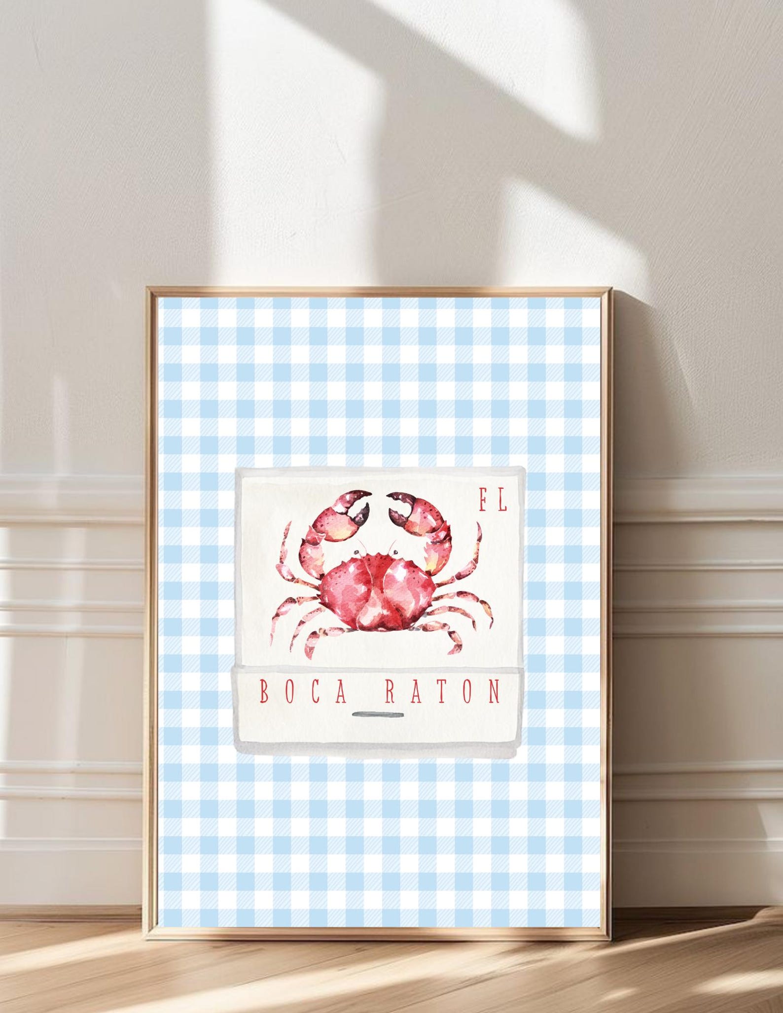 Boca Raton Crab Wall Art | Trendy Aesthetic College Room Decor | Dorm ...