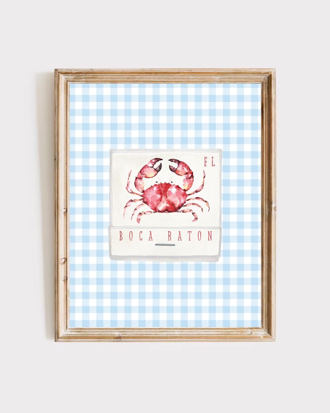 Boca Raton Crab Wall Art | Trendy Aesthetic College Room Decor | Dorm ...