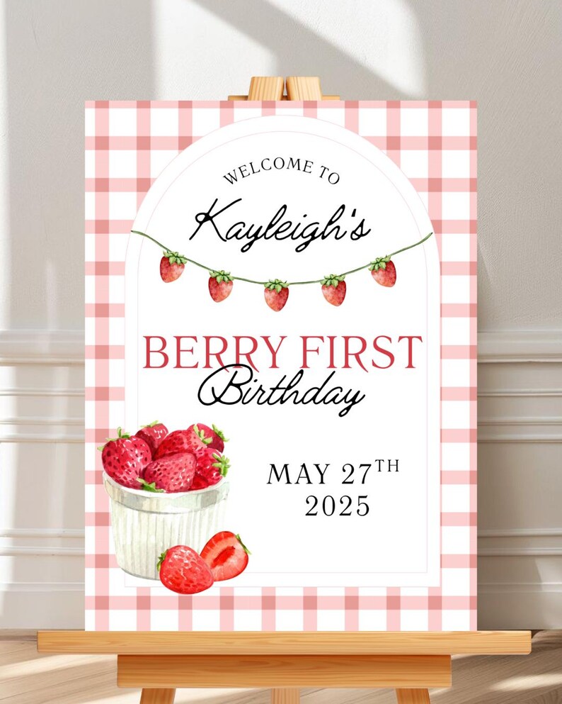 Plantilla personalizada de letrero de bienvenida para primer cumpleaños ...