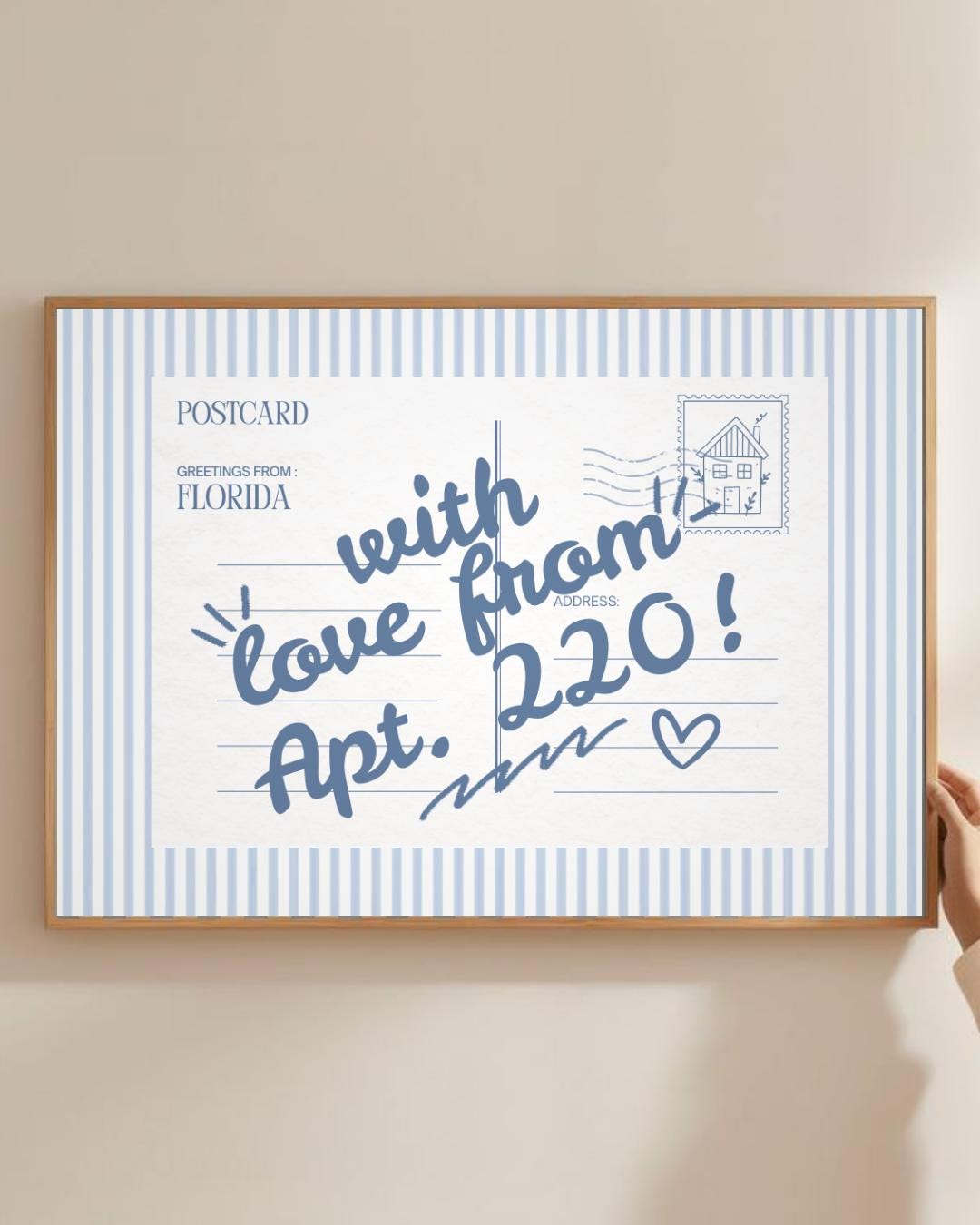 Custom Blue Roommate Postcard Wall Art | Trendy College Apartment Dorm ...