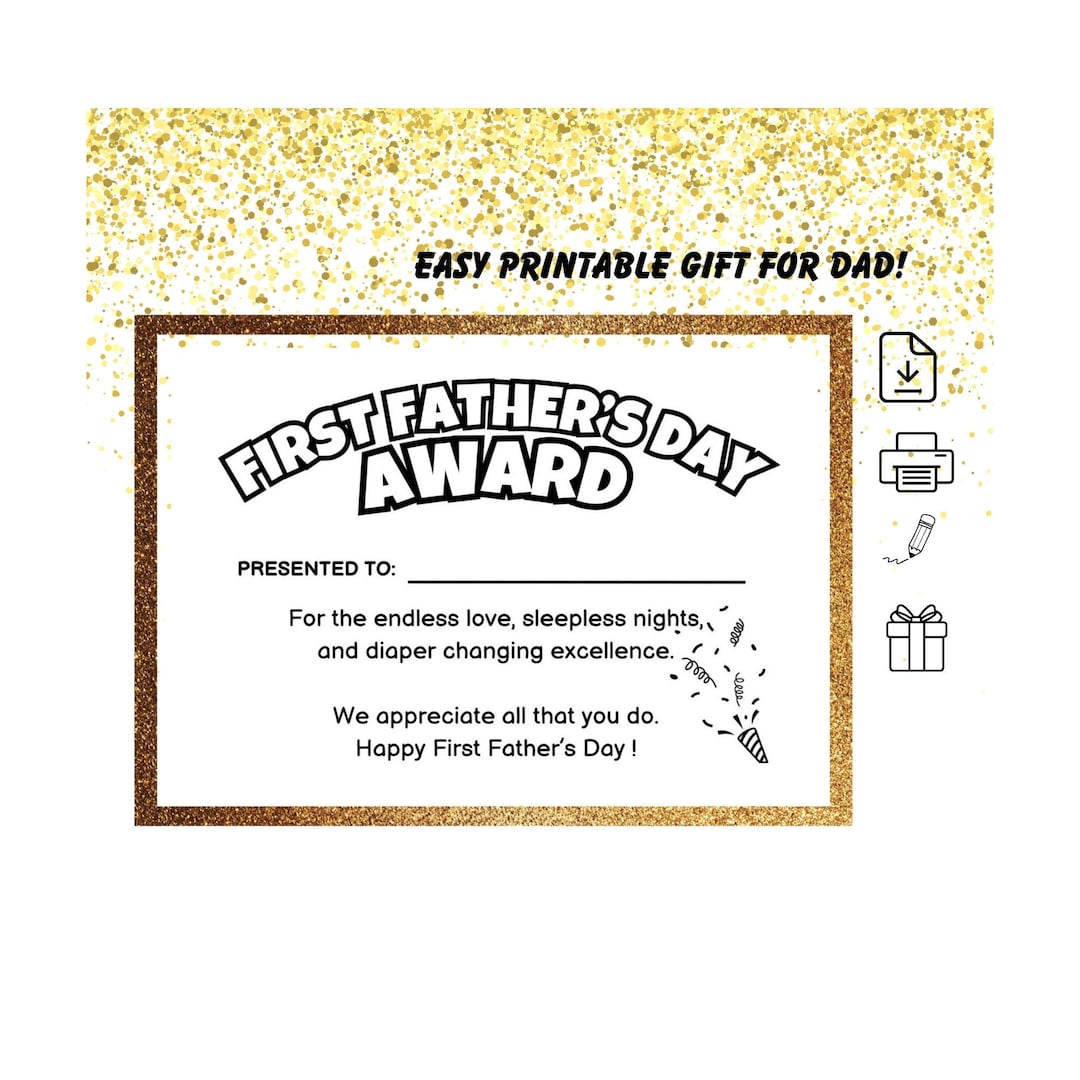Father's Day Award, Printable Certificate for Day, Father's Day ...