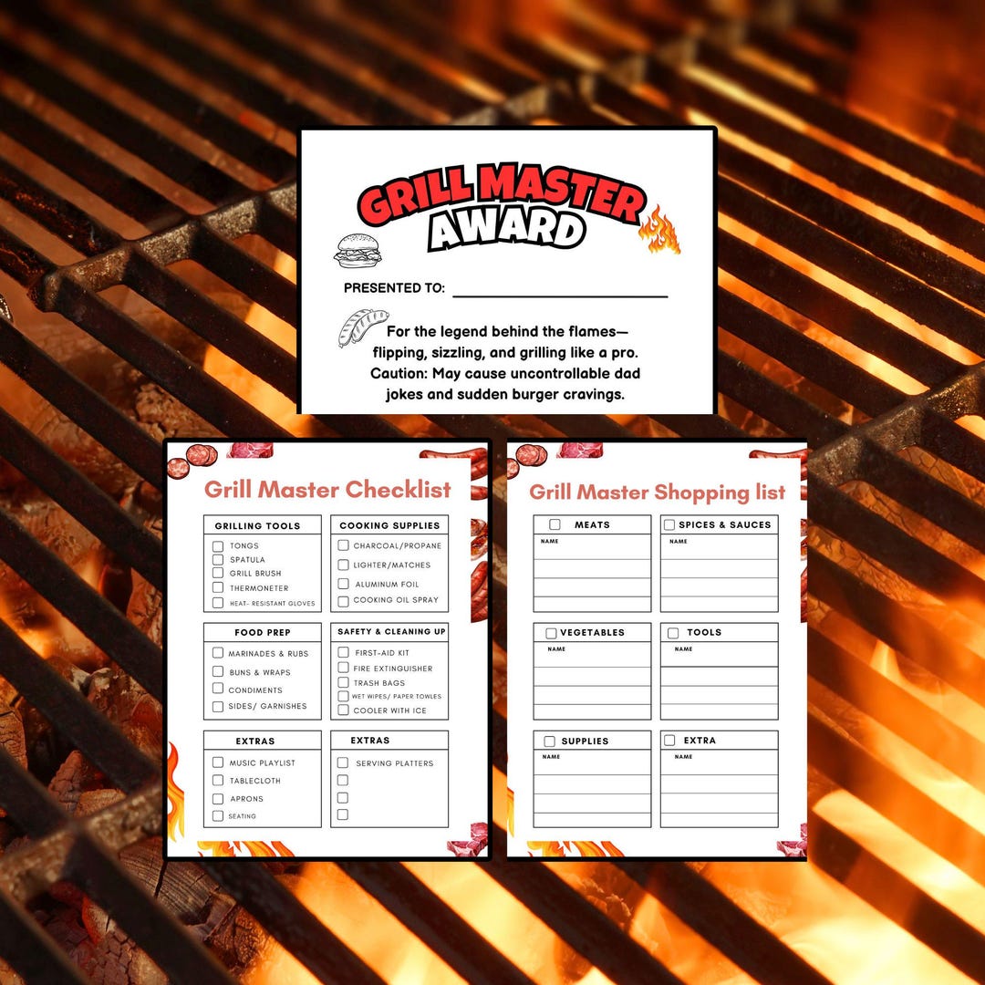 Grill Master Award, Certificate for the Best Bbq Griller, Award for ...