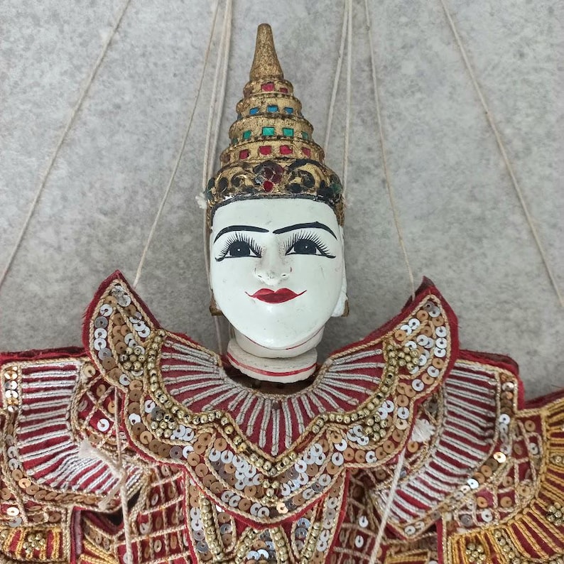 Vintage Burmese Marionette Puppet - Southeast Asian Folk Art Decor - Etsy